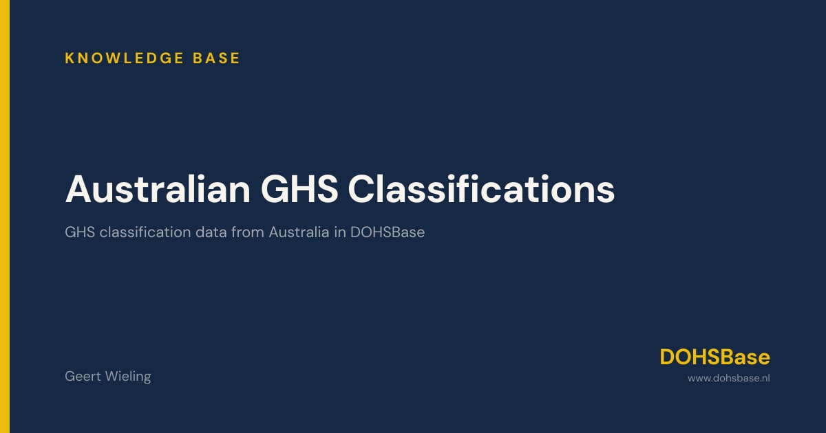 Australian GHS Classifications | DOHSBase